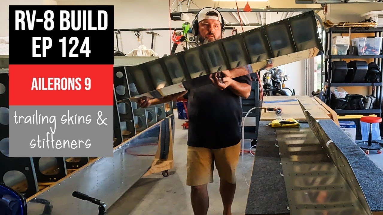 Van's RV-8 Build. Ep 124. Ailerons 9. Attach stiffeners to trailing ...