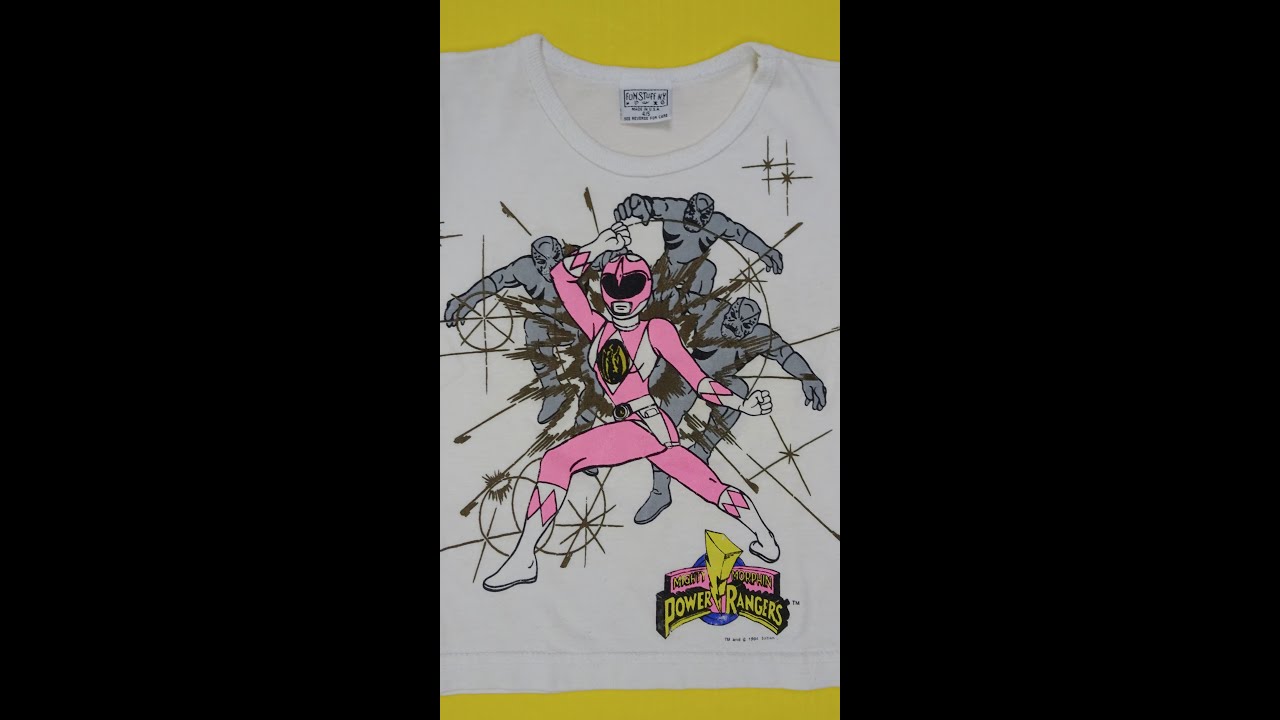 Vintage 1995 Fun Stuff Power Ranges Kids T-Shirt 4 5 XS Pink Kimberly ...