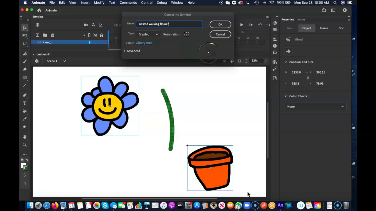shape tween flower - YouTube