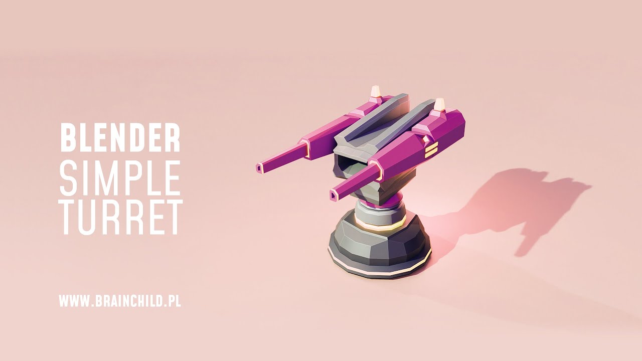 Stylised Lowpoly TURRET modeling in BLENDER | 3d Low poly Game Art | 3d ...