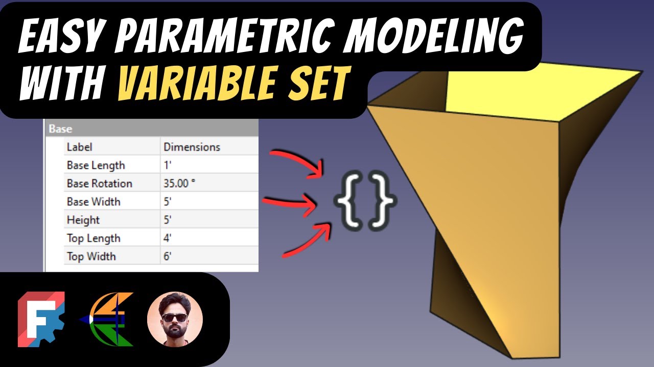 Variable Set In Freecad Simplify Parametric Modeling Youtube