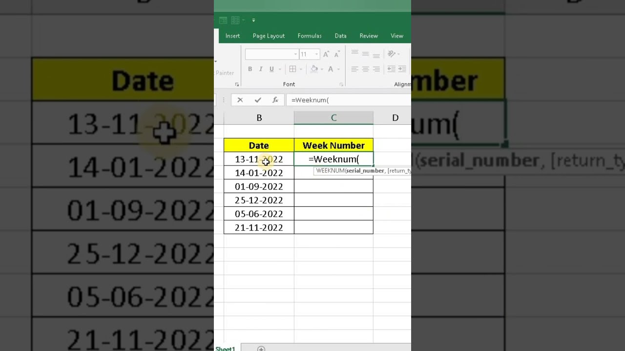 Shorts How To Find Week Number In Excel exceltips YouTube Shorts How To Find Week Number In Excel exceltips YouTube