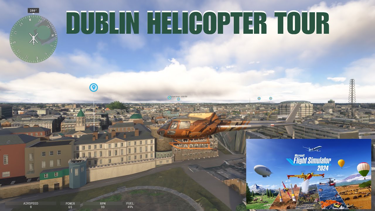 Flight Simulator 2024 Flightseeing Dublin by Helicopter - YouTube
