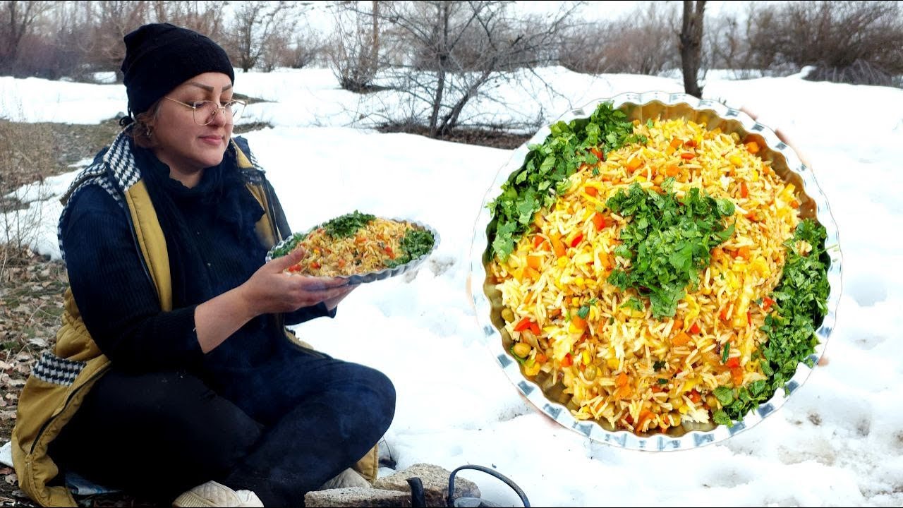 Veji pilaf/the tastiest vegetarian food in Iran, eat it and you will ...