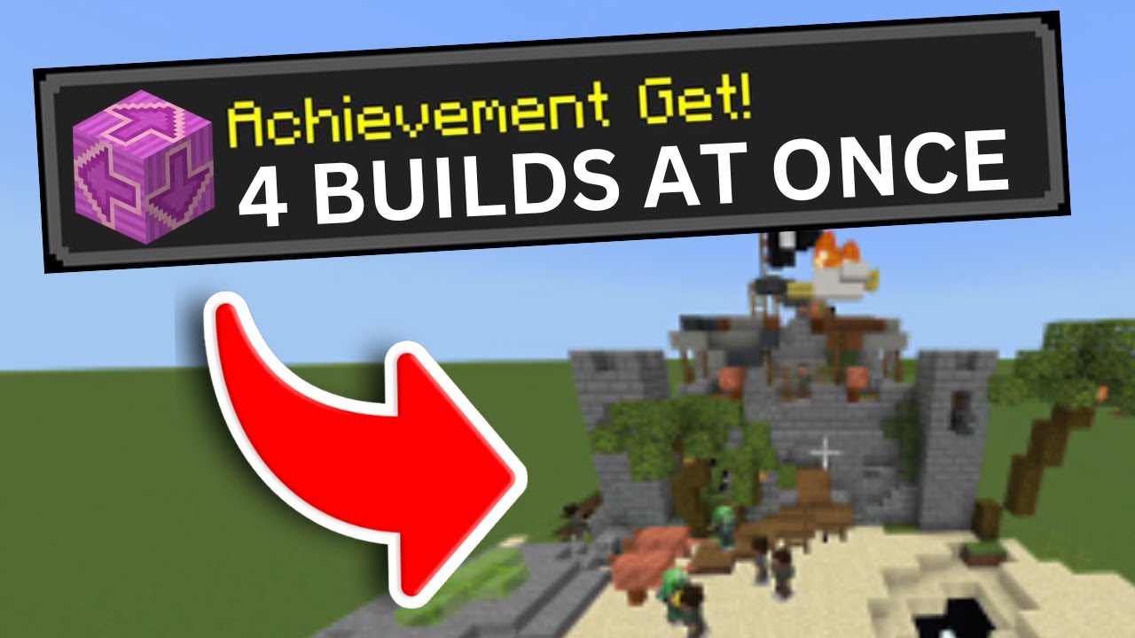 I made 4 BUILDS IN ONE in Minecraft! - YouTube