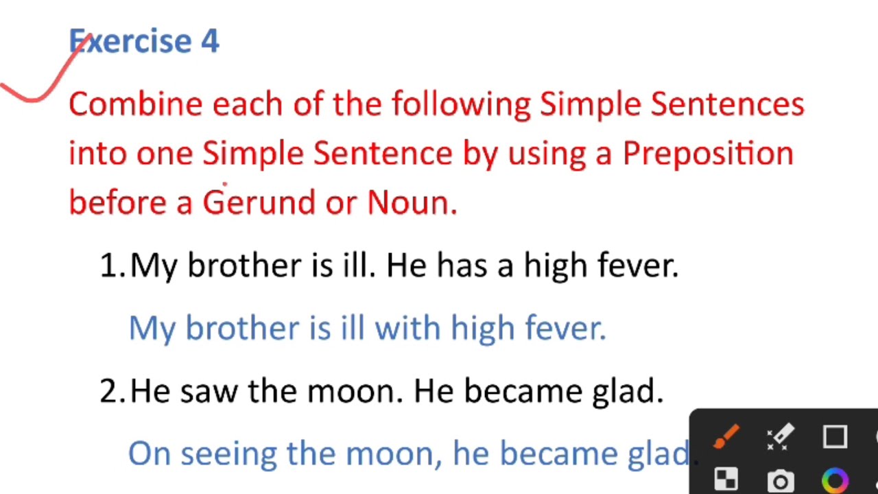 Combine Simple Sentences into one Simple Sentence by using a ...