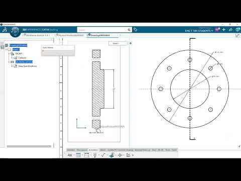 CATIA 3D EXPERIENCE 23 Drafting Creating Dimensions on a Cylindrical Part Right - YouTube