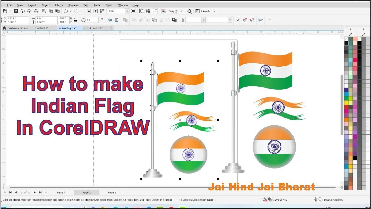 Corel Draw me Flag Design Kaise banaye | #CorelDRAW - YouTube