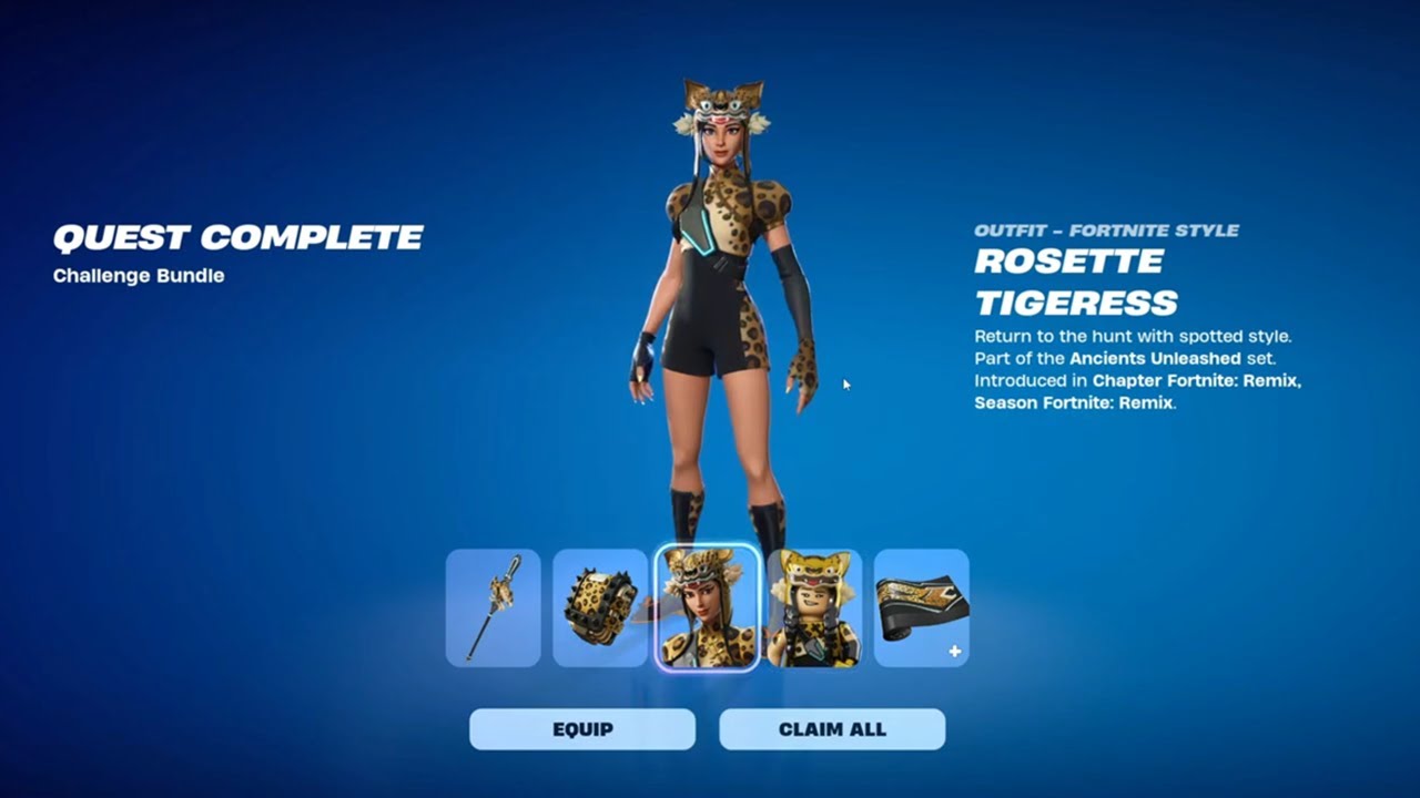 How To Get Rosette Tigeress Skin NOW FREE In Fortnite! (Unlocked LEGO ...
