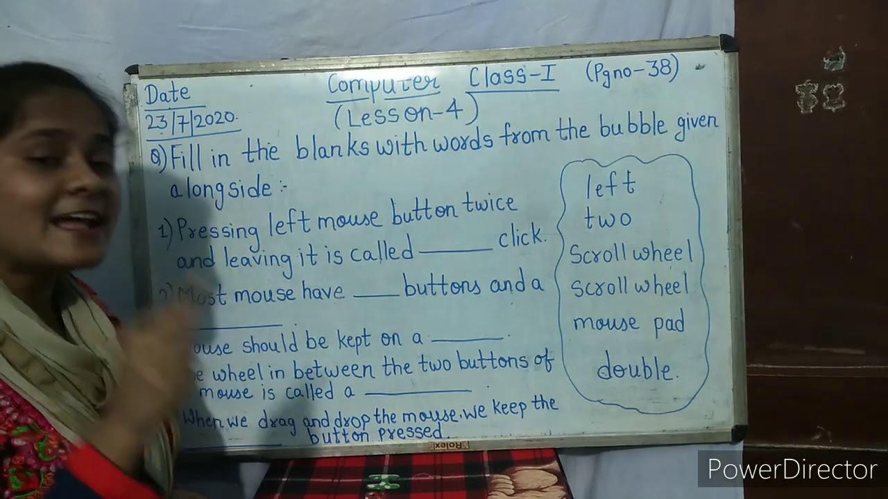 Computer Class 1 Chapter 4(Using the compter's Mouse) 23/07/2020 ...