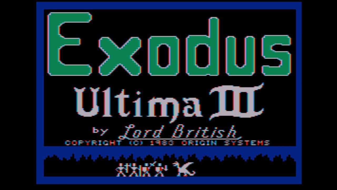 Exodus : Ultima III (PC) – Écran-titre (CGA Composite, haut-parleur ...
