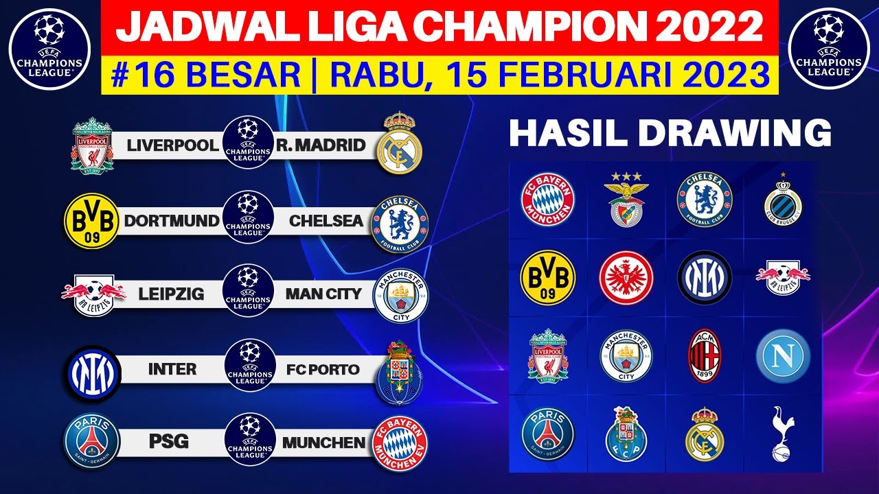 Jadwal 16 Besar Liga Champions 2022 - Liverpool vs Real Madrid - 16 ...