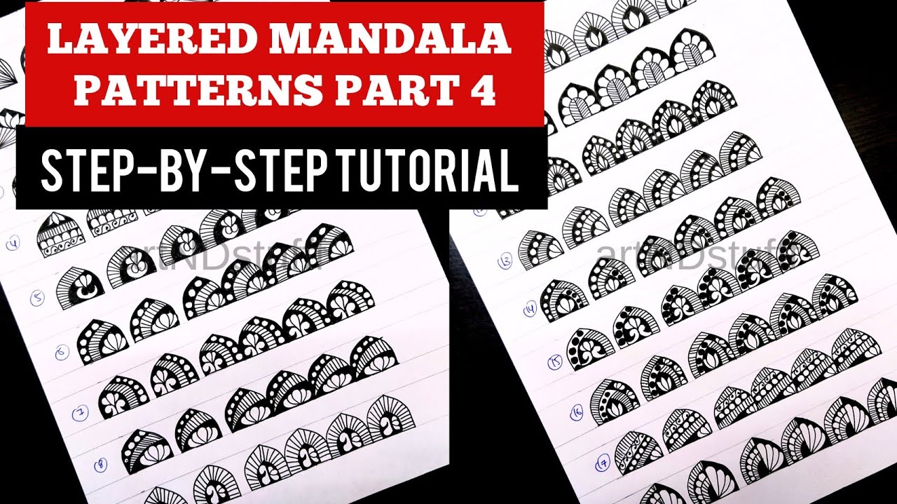 Easy MANDALA PATTERNS for Beginners | Layered Mandala Pattern Part 4 | How to Draw Mandala ...
