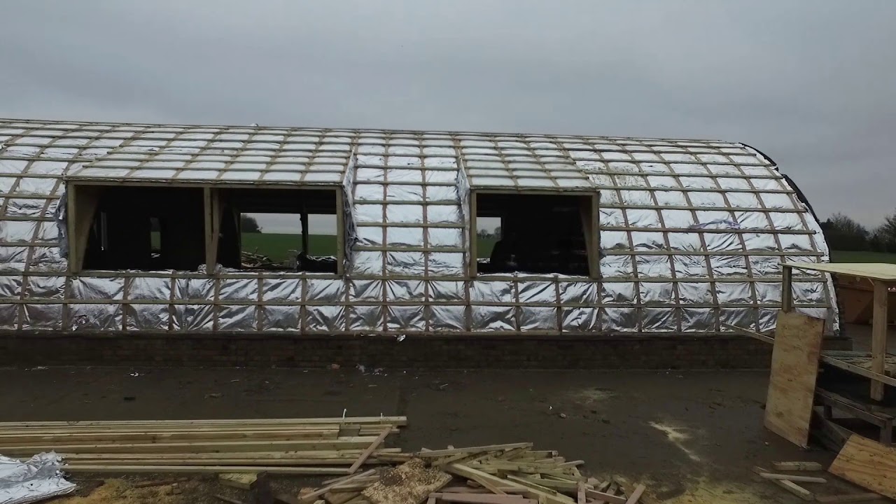 Nissen Huts - work in progress - YouTube