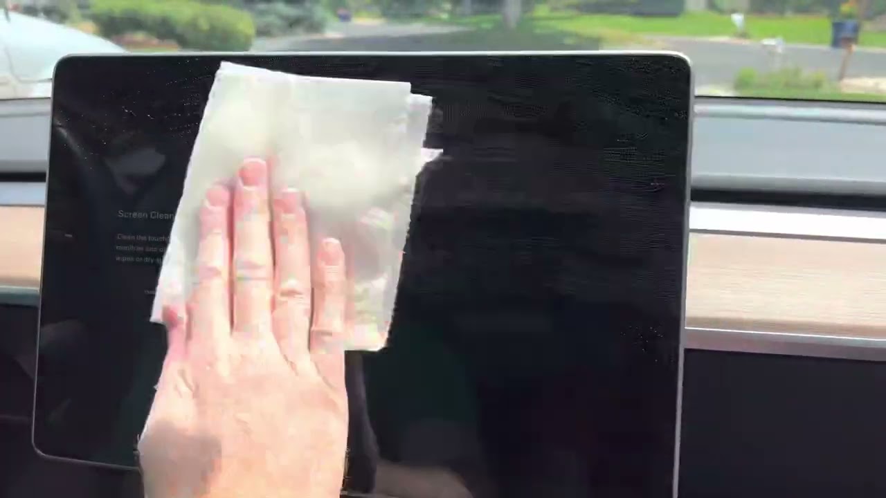 Screen clean mode in Tesla model 3 - YouTube