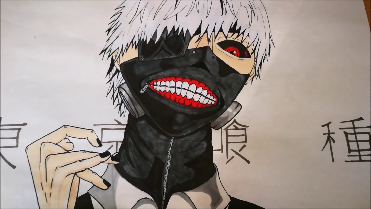 Drawing Ken Kaneki from Tokyo Ghoul!! [time lapse] - YouTube