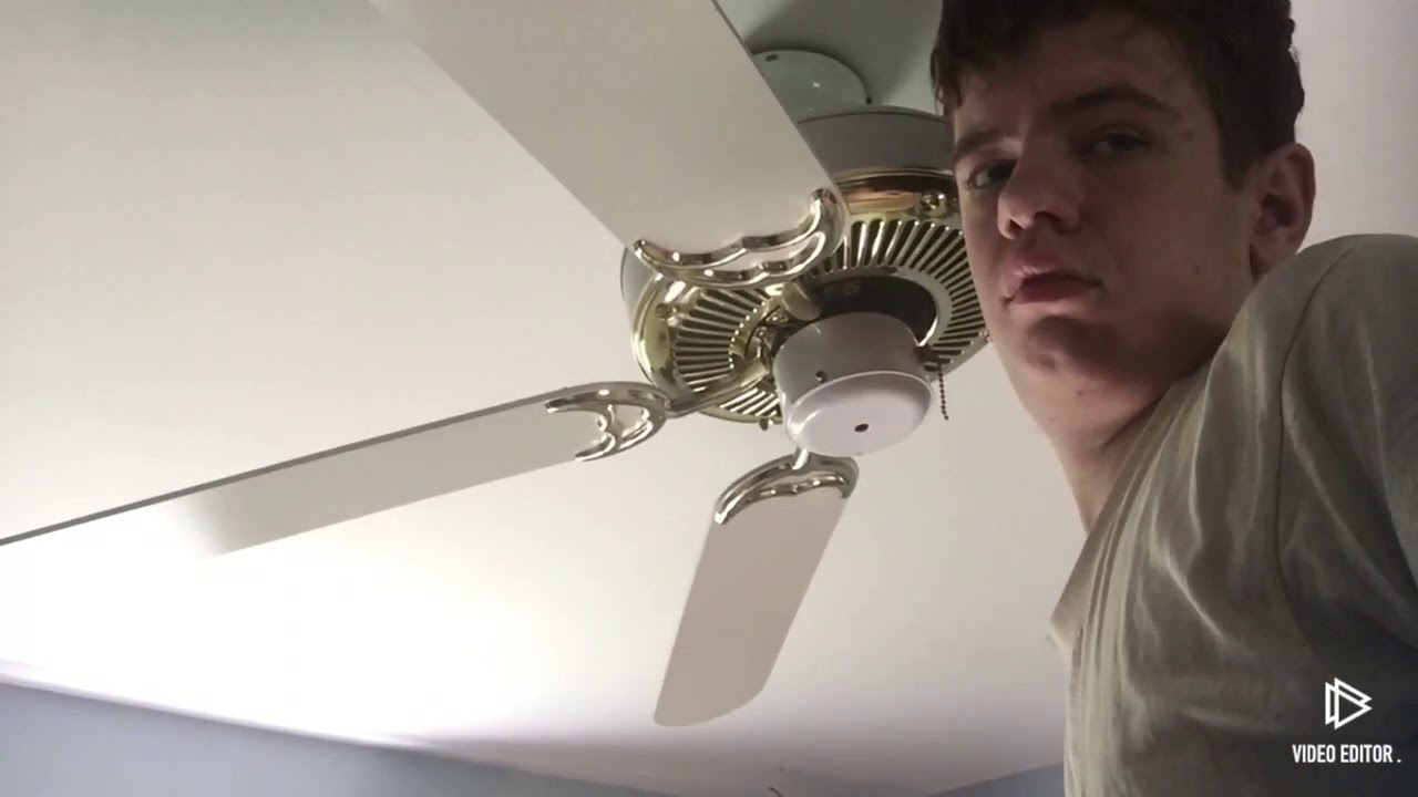 Installing Craftmade Decorative ceiling fan (sped up) - YouTube