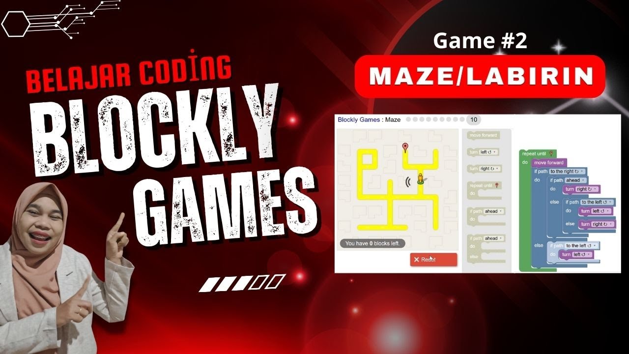 LATIHAN LOGIKA! Cara Menamatkan Maze Blockly Games (Level 1-10) | Seri ...
