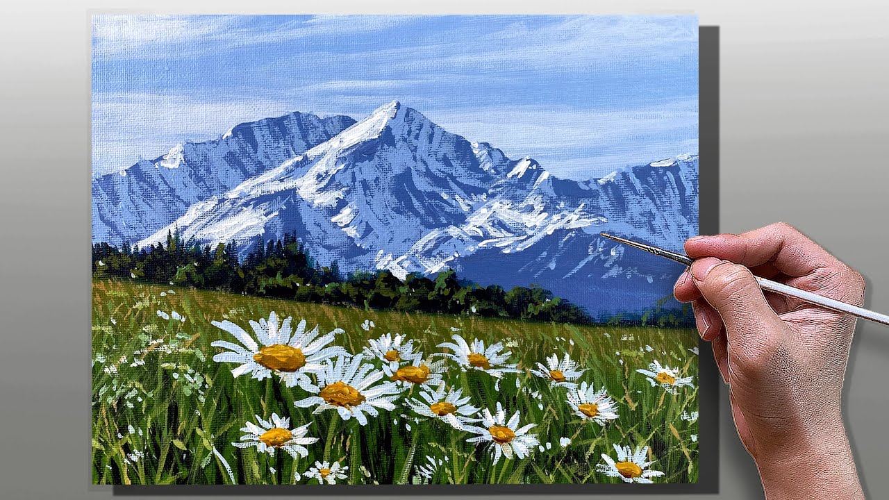 Life with Daisies / Step-by-Step Acrylic Painting / Correa Art - YouTube