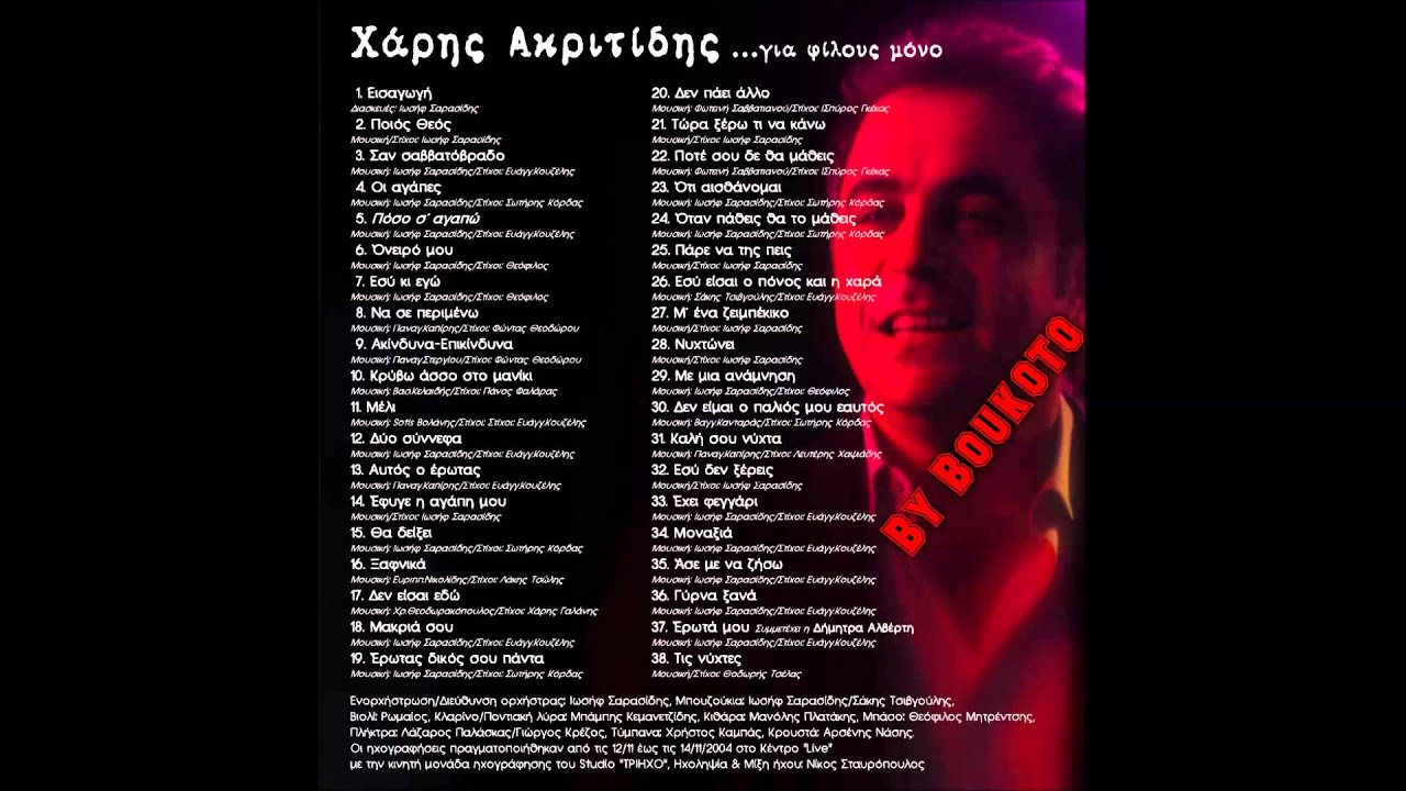 ΧΑΡΗΣ ΑΚΡΙΤΙΔΗΣ - ΕΦΥΓΕ Η ΑΓΑΠΗ ΜΟΥ (LIVE) - YouTube