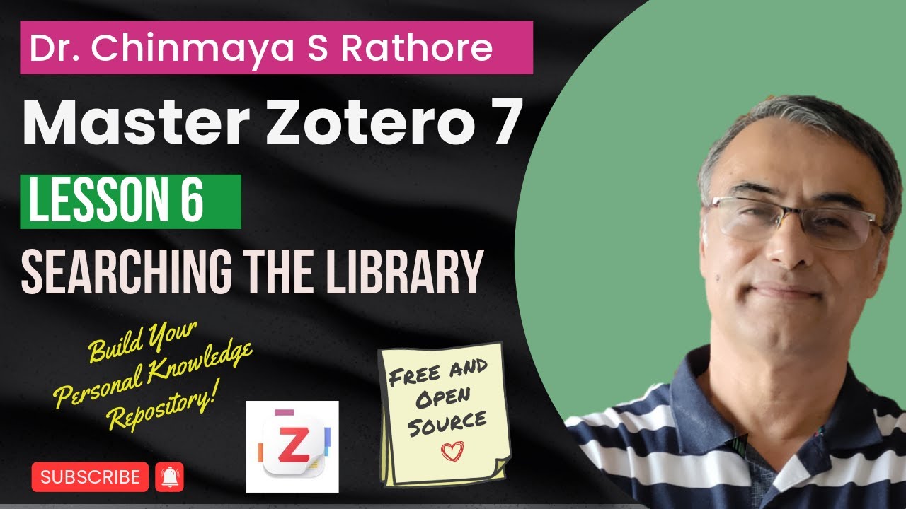 Lesson 6 | Searching | Zotero Masterclass | Zotero Reference Manager | Zotero 7 - YouTube