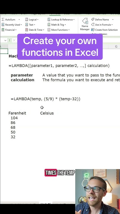 Create your own functions in Excel with LAMBDA - YouTube