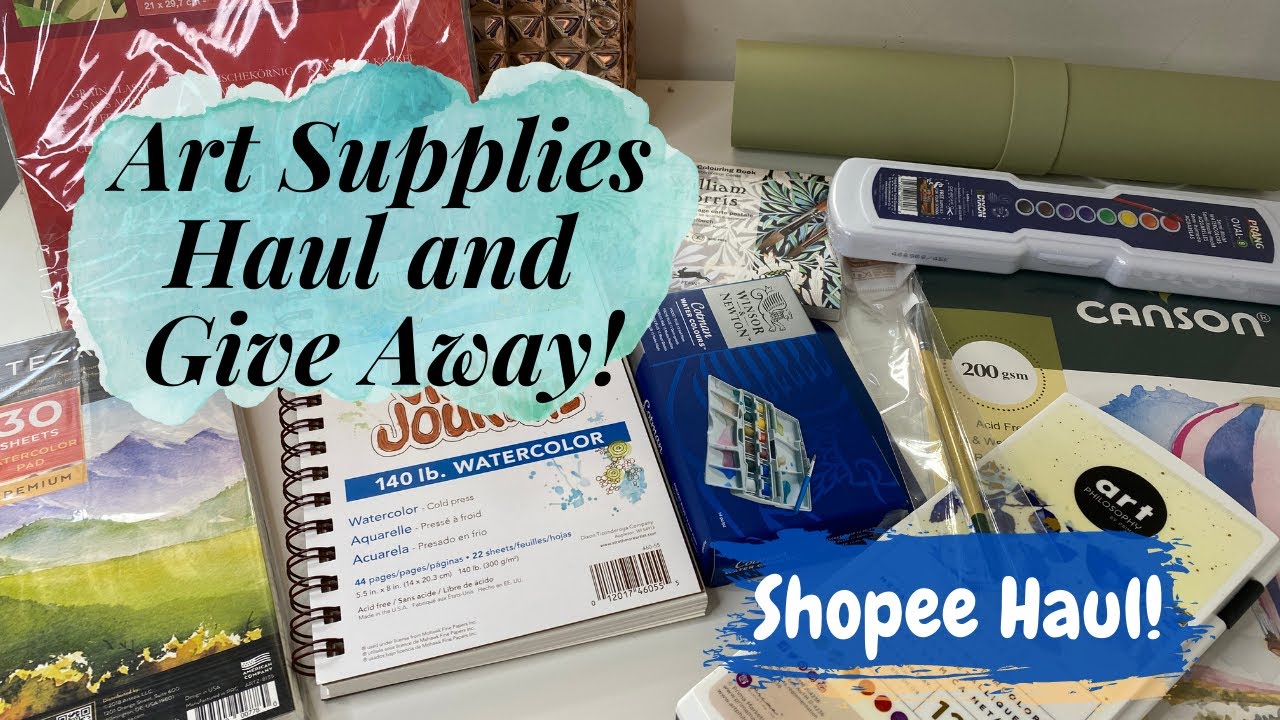 Art Supplies (Painting) Haul | Free Art Supplies| Shopee art Haul - YouTube