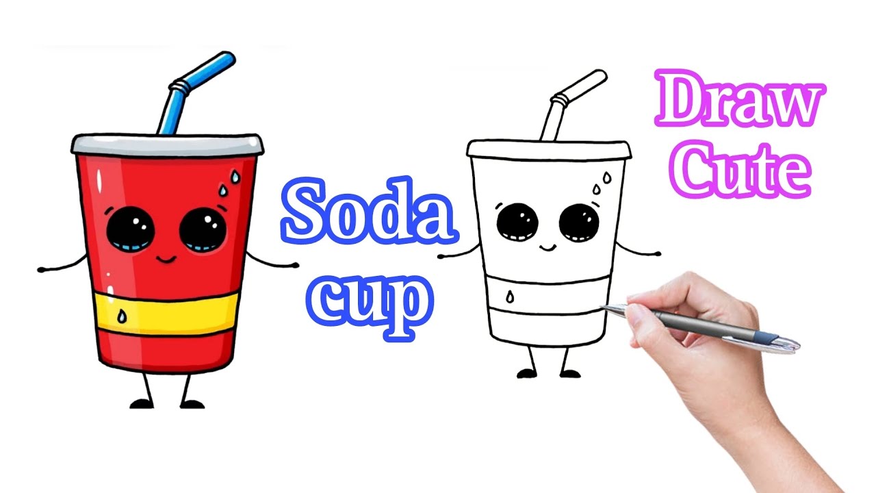 How To Draw A Cute SODA CUP Clipart,To Draw step by step, DL cute ...