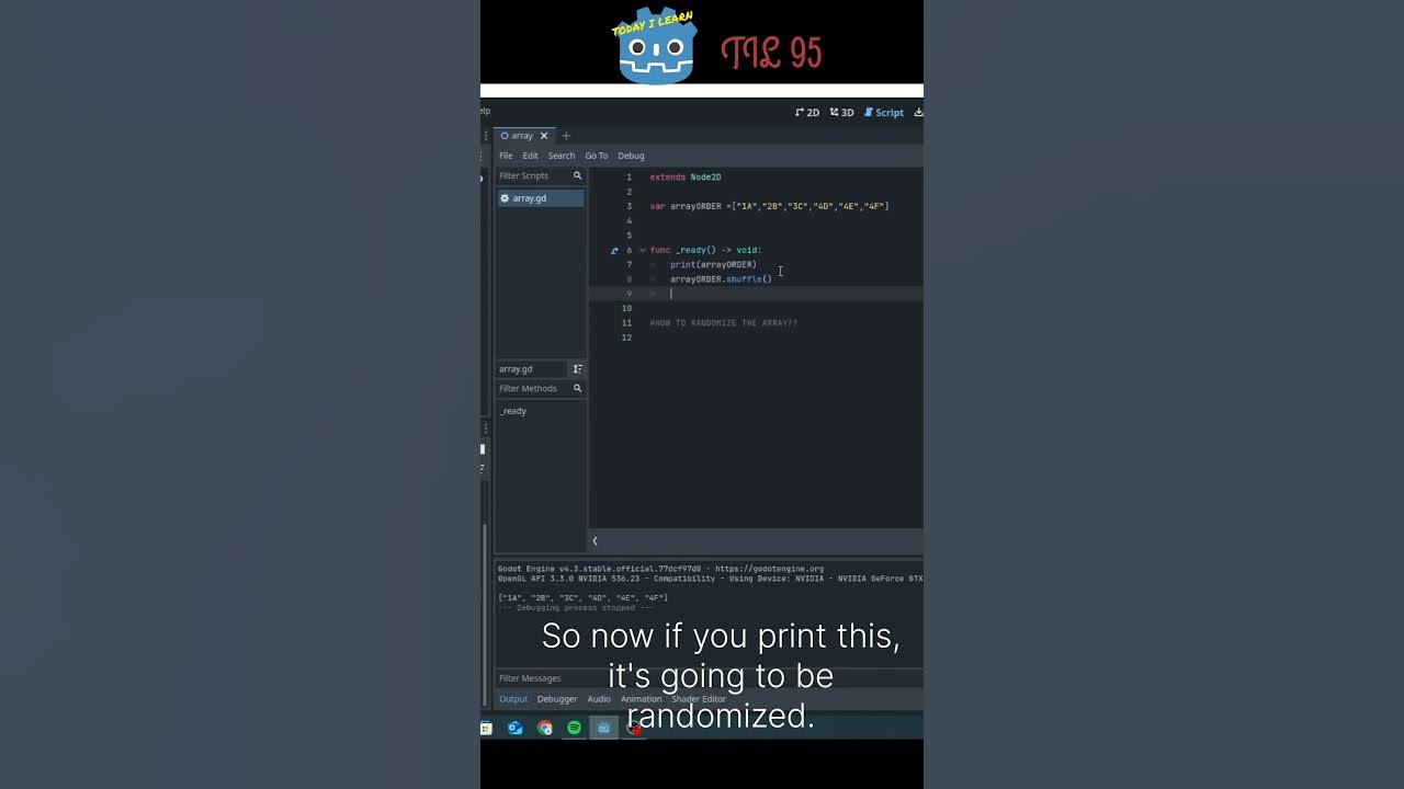 How to randomize an array order - TIL 95 - YouTube