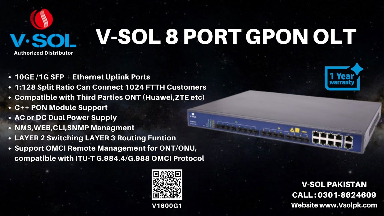 V-SOL 8 PORT GPON OLT - YouTube