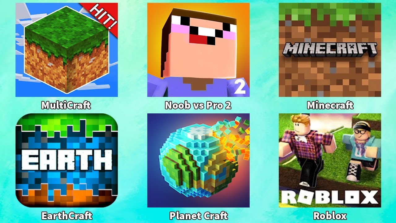 Minecraft,Roblox,MultiCraft,Noob vs Pro 2,EarthCraft,Planet Craft - YouTube