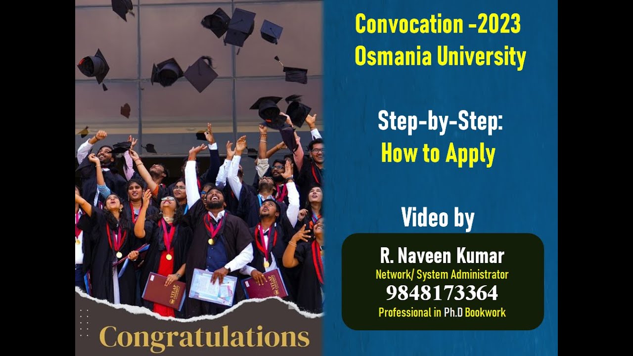 How To Apply Osmania University Convocation Certificate YouTube How To Apply Osmania University Convocation Certificate YouTube