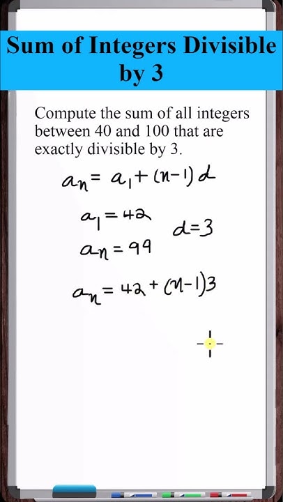 Sum of Integers: Simple Arithmetic Sequence Application - YouTube