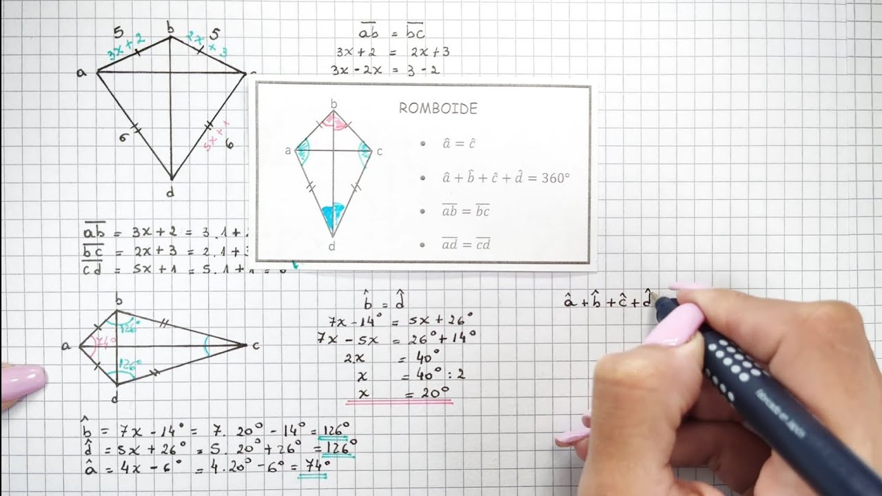 ROMBOIDE - Cómo calcular los lados y ángulos a partir de sus ...