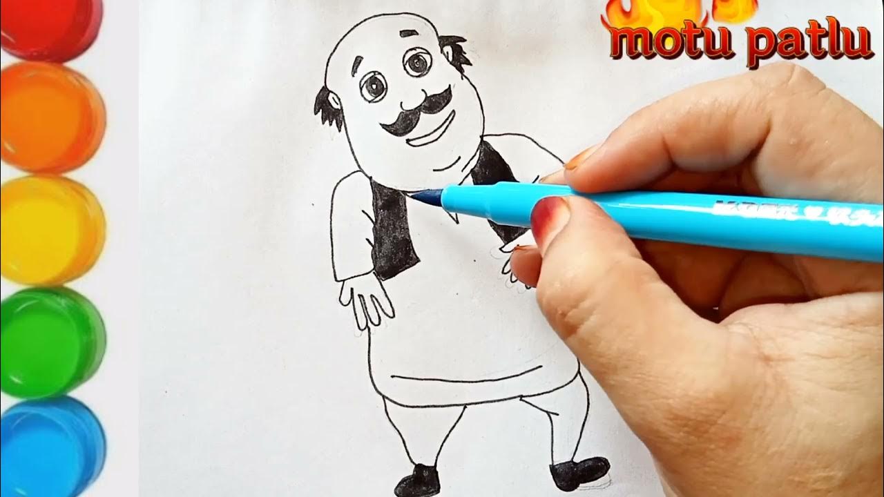 How to Draw Motu Patlu Cartoon | Motu Patlu Drawing | Pencil Drawing ...
