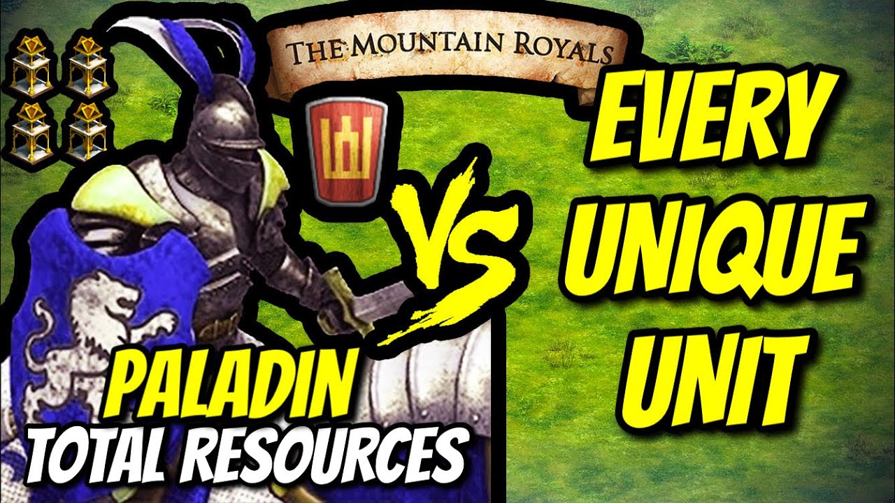 PALADIN (4 Relics) vs EVERY UNIQUE UNIT (Total Resources) | AoE II: DE ...