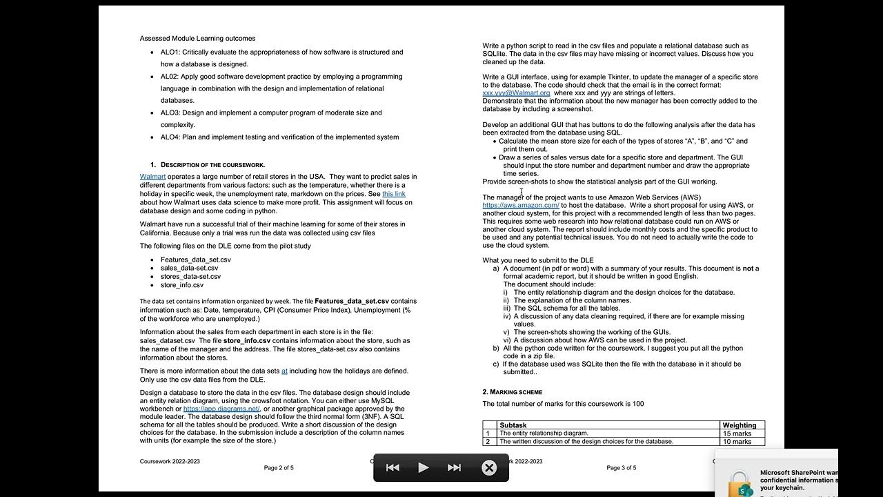 Overview of coursework for comp5000 (2022-2023) - YouTube