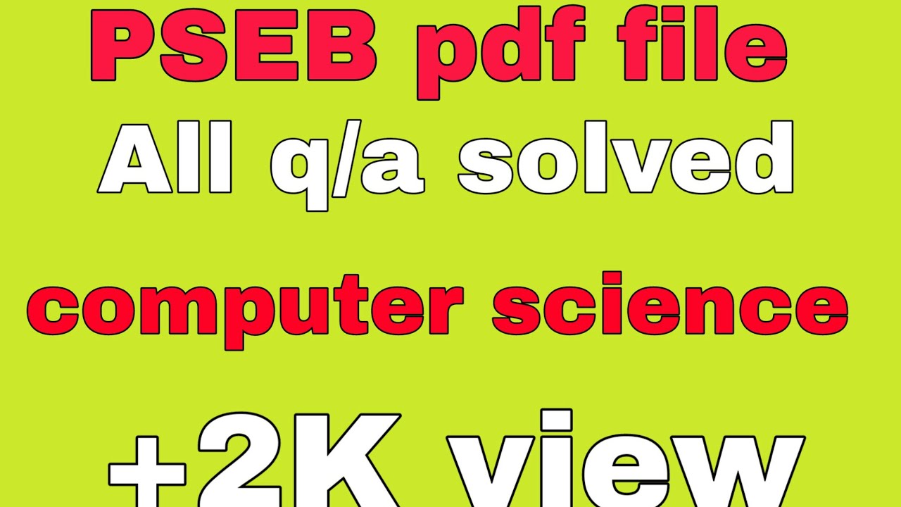 PSEB 10th class computer science All lessons solve quetion and answer ...