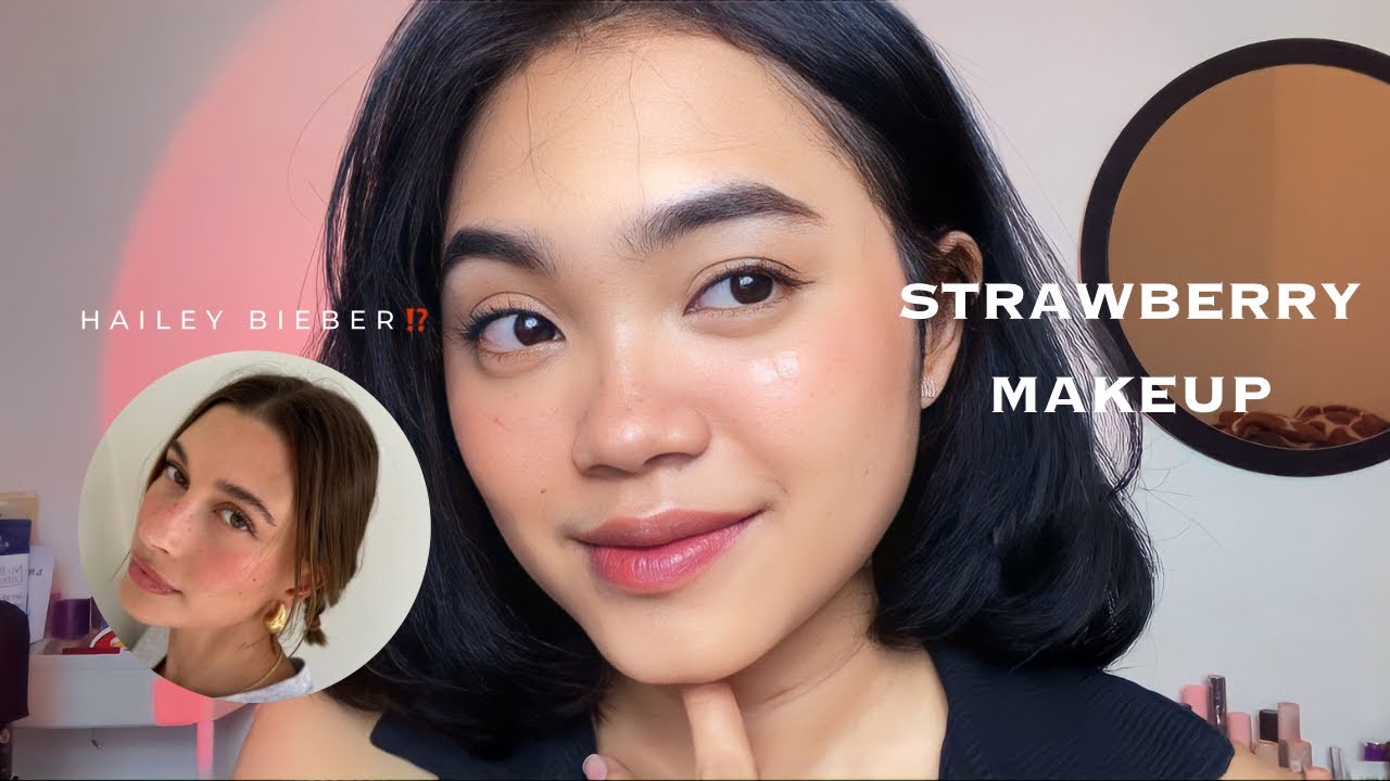 Strawberry Make Up ala Hailey Bieber - YouTube