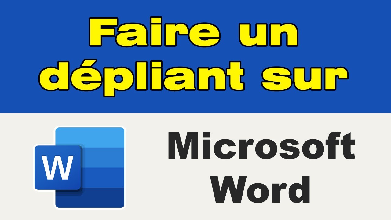 Comment faire un dépliant sur Word - YouTube