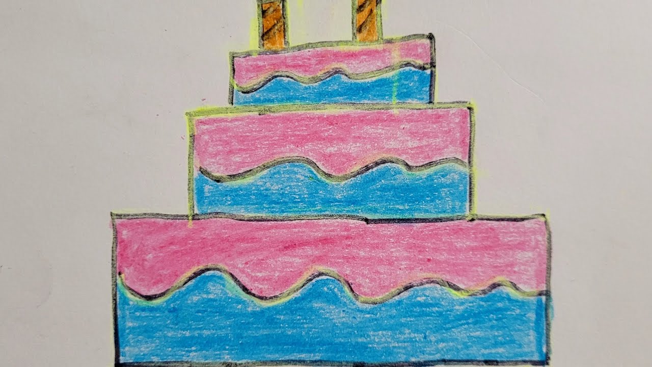 cake drawing for kids // how to draw a simple cake - YouTube