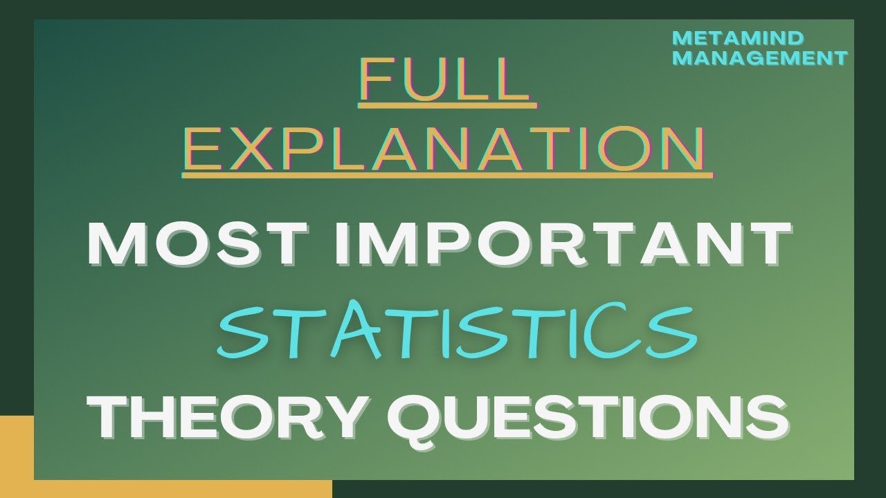 Mastering Statistics: The Essential Theory Questions | Part-1 - YouTube