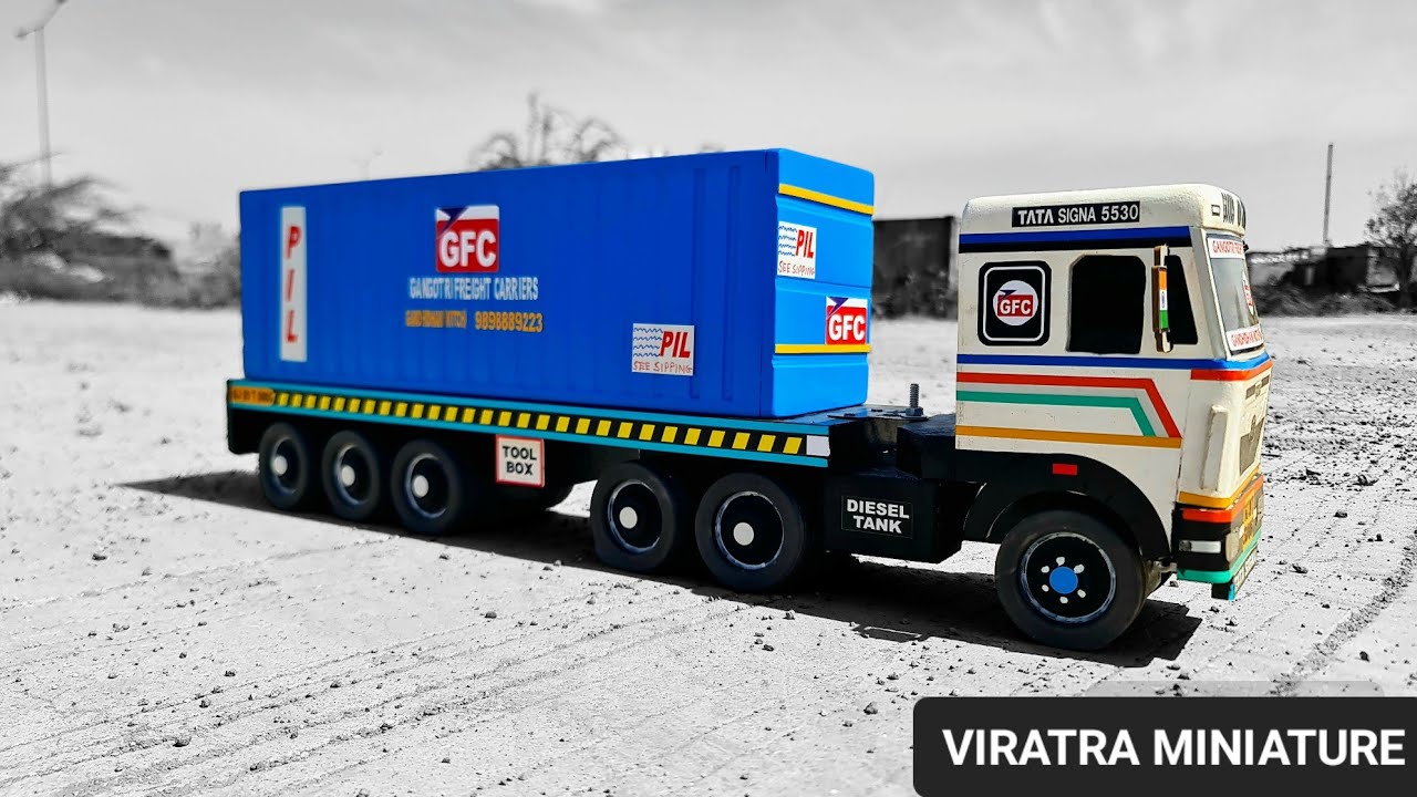 Tata Truck Miniature Making || Tata Signa 5530 Trailer Container ...