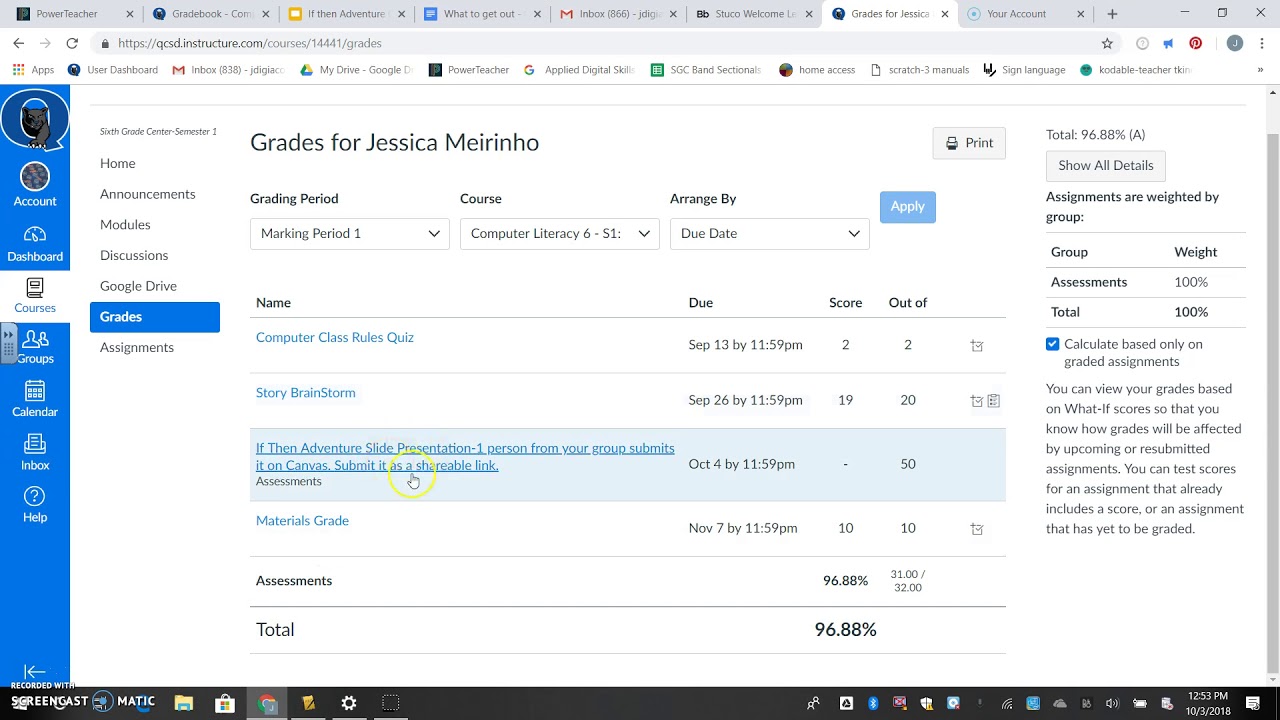 How to check grades & read comments in a rubric in Canvas - YouTube