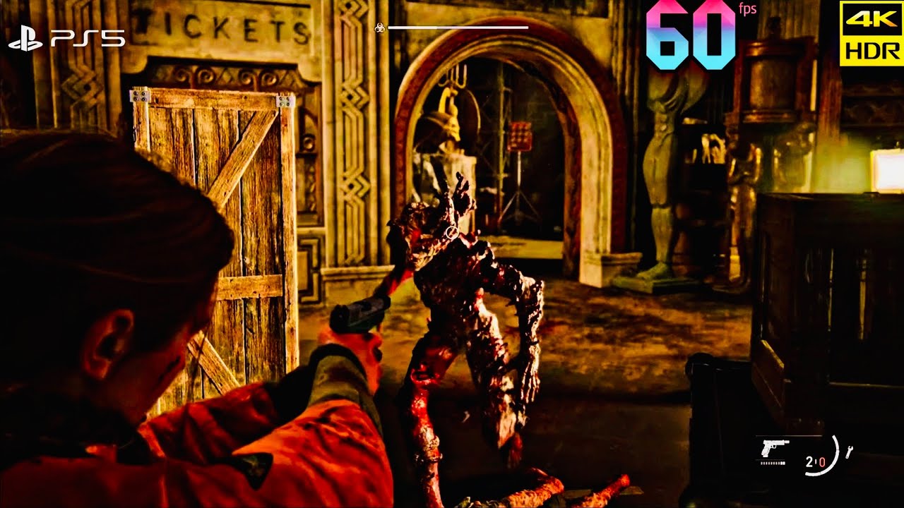 Abby Theatre Infestation Boss fight | The Last of Us 2 Remastered | PS5 ...