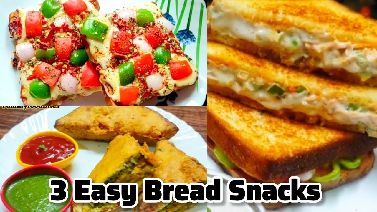 3 Easy Bread Snacks Recipes| Yummy Snack Ideas - YouTube