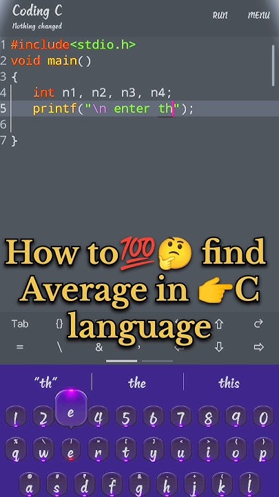 How to💯🤔 find Average of any number in 👉C language #coding #learncoding #programming #c - YouTube