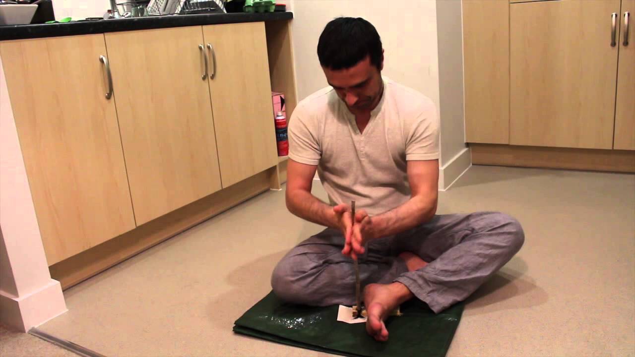 Bushcraft - Hand Drill friction fire. Floating Hands technique - YouTube