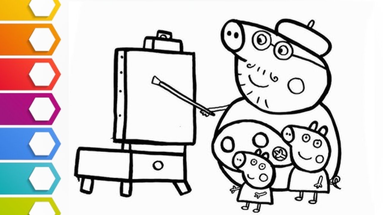 💕 daddy pig drawing l 🥰easy peppa 🐷🐖pig dad drawing l easy drawing for ...