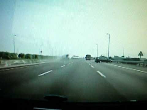 Person ejected from car almost gets run over - YouTube